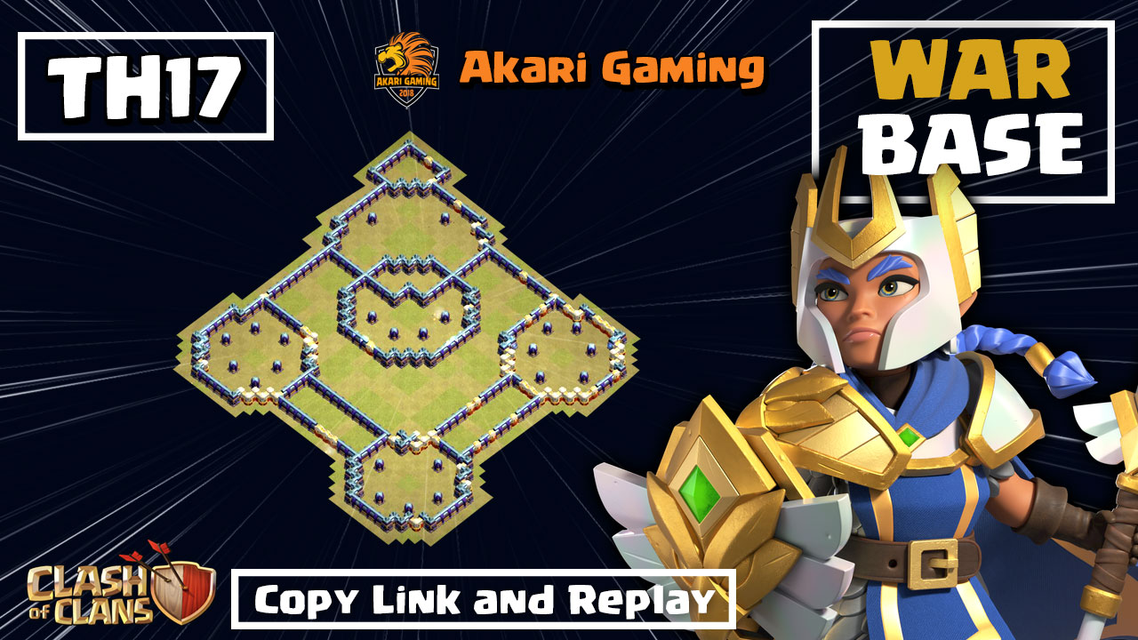 New Base TH17 Thủ 7 Lượt Đánh Trong 1 War Clash of clans